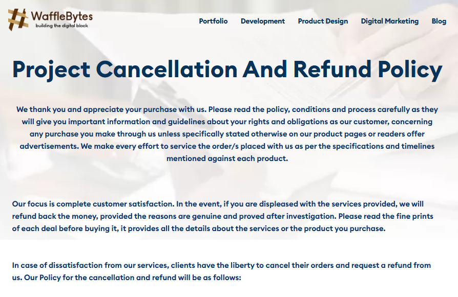 Waffle Bytes Project Cancellation Policy – Waffle Bytes